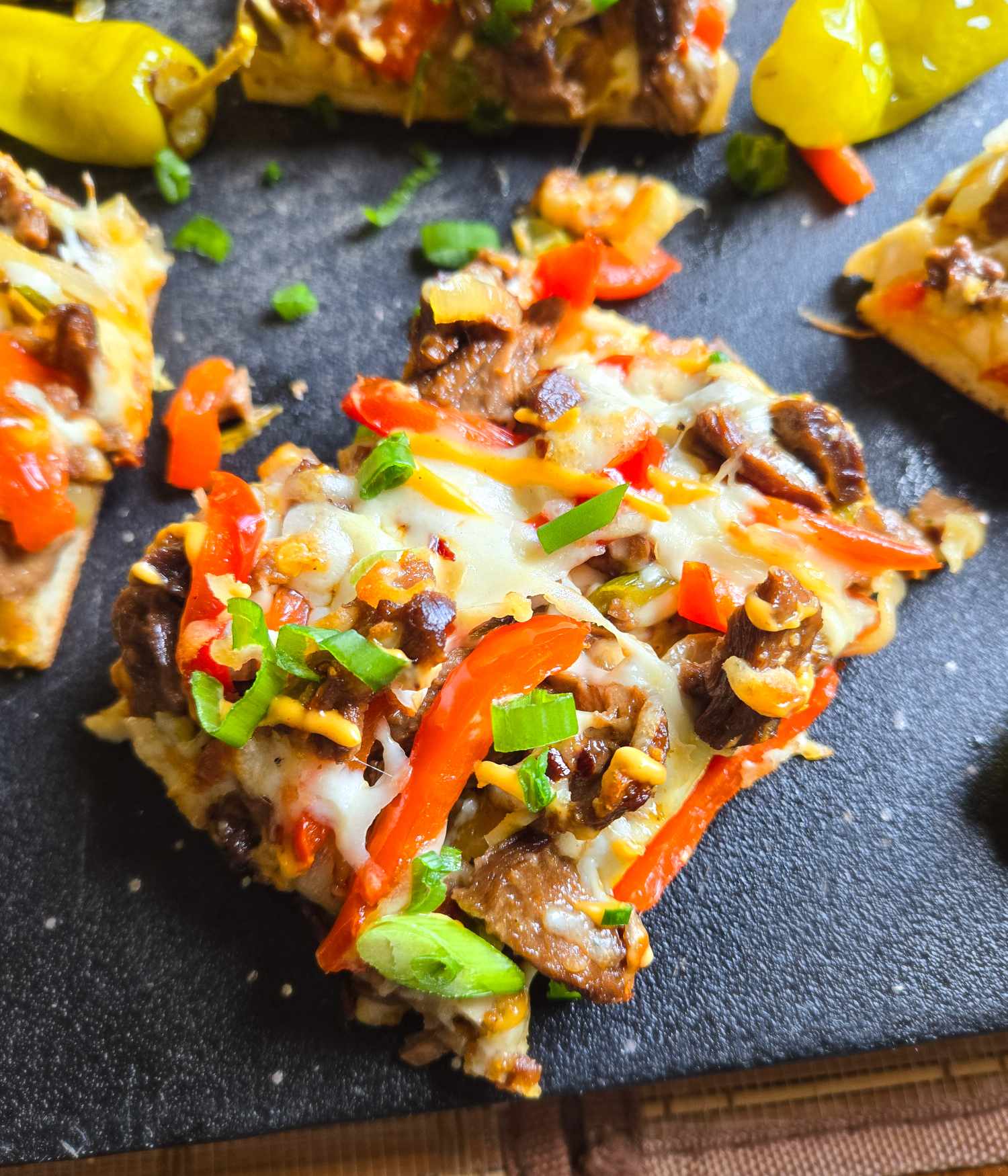 Find a recipe for Philly Cheesesteak Flatbread on Trivet Recipes: A ...
